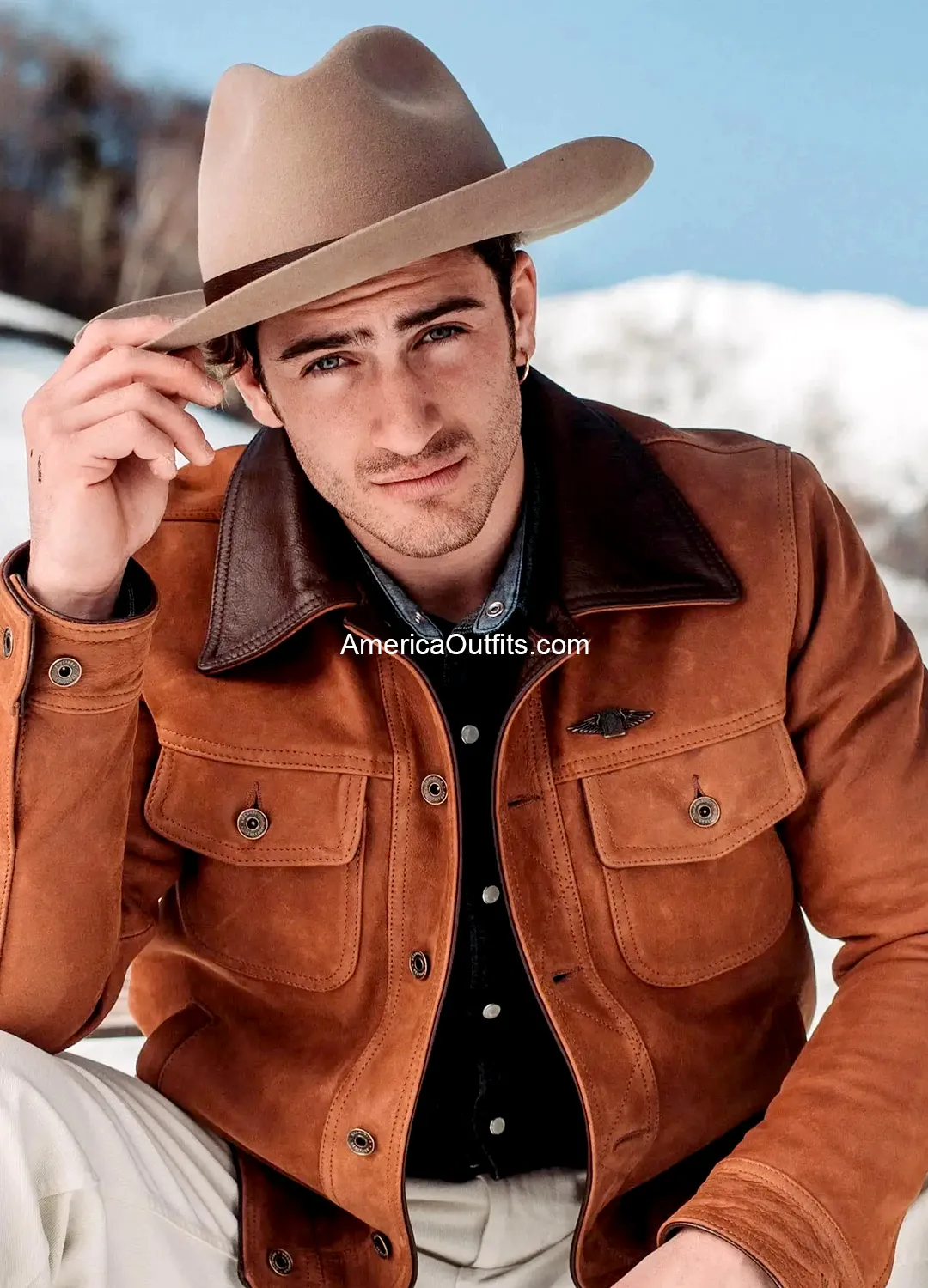 Gold Bison Western Leather Jacket | Gold Bison Leather Jacket